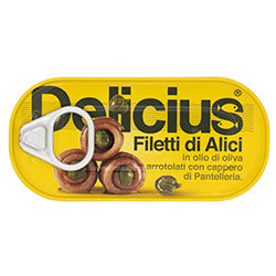 Rolled Anchovy Fillets with Capers in Olive Oil 46g - Delicius – Luxe ...